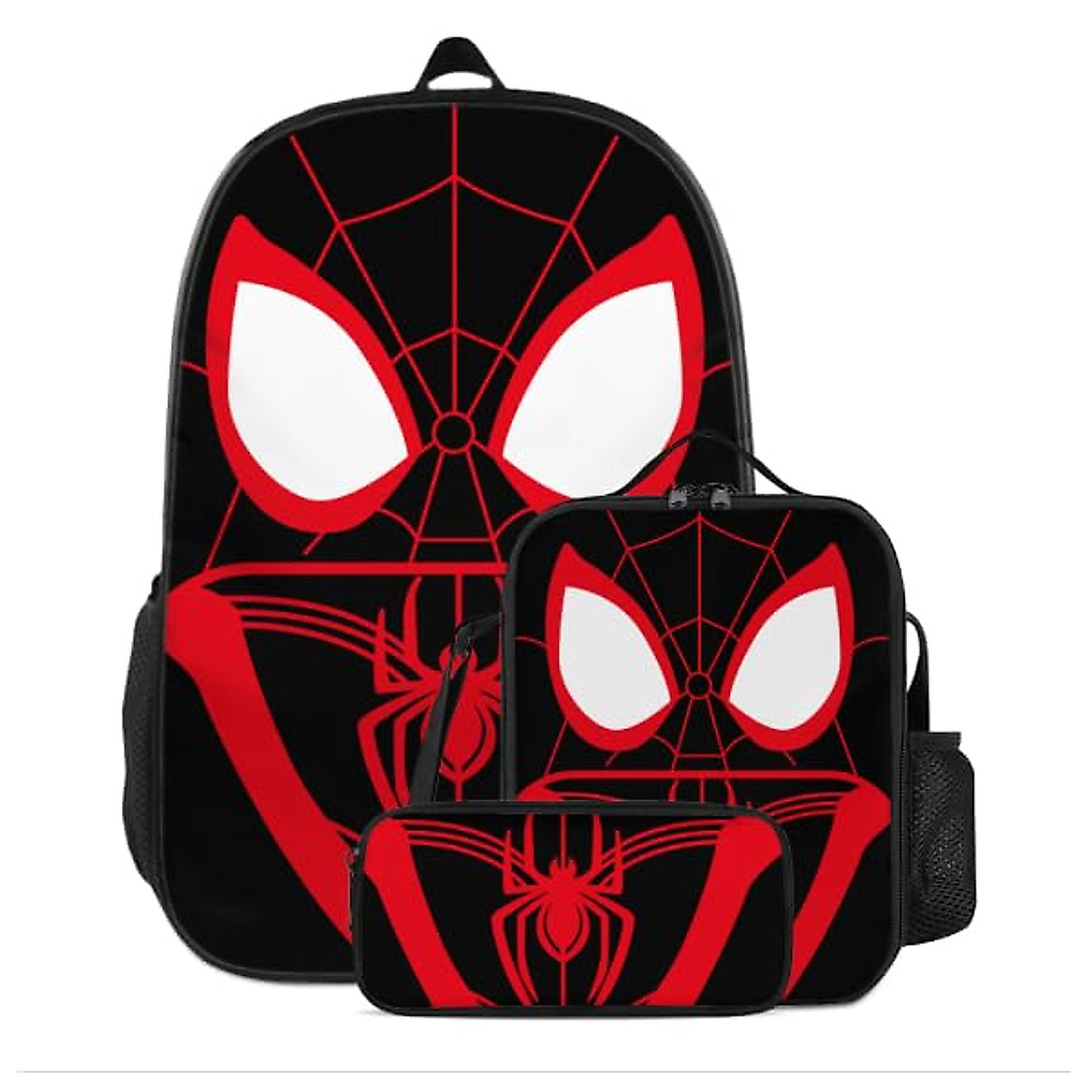 DTREEL Cartoon Backpack 3 Piece Set Girls Boys Adults 17" Backpacks with Lunch Box Pencil Case For School Travel Daypack 17 Inch