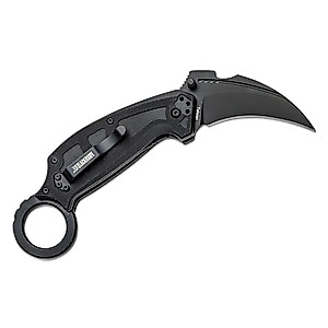 BLACKHAWK Garra III Knife Karambit Tactical Sideliner, 2-1/4 Inch D2 Tool Steel Blade, Black G10 Handles, BH15G3201BK