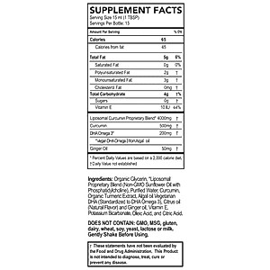 PURALITY HEALTH Curcumin Gold, from Turmeric with Ginger Oil & DHA Omega-3s, Micelle Liposomal Enhanced Absorption, Joint Health, 15 Day Supply