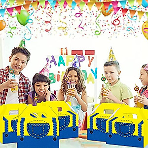 Nuwontun 16 Pieces Yellow Cartoon Party Gift Boxs,Yellow Theme Cartoon Birthday Party Decoration