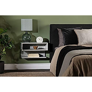 South Shore Furniture Sazena Floating Nightstand, Seaside Pine, 11.75 in x 22.25 in x 13.25 in