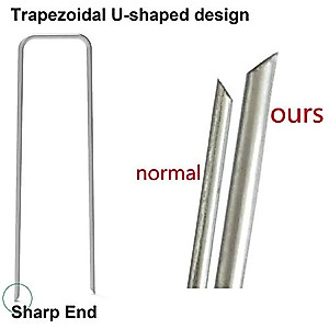 AAGUT Garden Stakes Pins, Landscape Staples 50 Pack 6 Inch 11-Gauge Galvanized Lawn Stake for Dog Fence, Weed Barrier Fabric, Ground Cover, Irrigation Tubing Soaker Hose, Chicken Wire