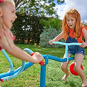 TP Toys, Spiro Spin Seesaw | Sit and Spin Teeter Totter with 360 Spin and Bounce Wheel | Kids Outdoor Play Equipment for Backyard, Playground, or Indoor Fun | Boys and Girls Ages 3-8.