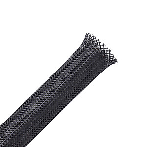 100ft - 1/2 inch PET Expandable Braided Sleeving – Black – Alex Tech Braided Cable Sleeve