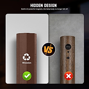 Ni-SHEN Motion Sensor Night Light Indoor with 3 Color Mode, Rechargeable Powerful Magnetic Body Wall Light Led Hallway Light, Battery-Operated Wooden Wall Sconce for Hallway, Stairway (Bubble)