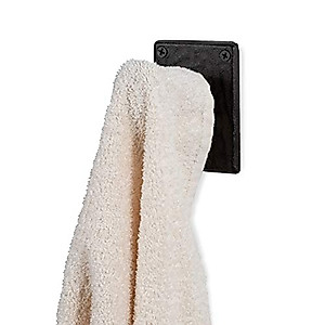 Rustic State Billow Wall Mount Cast Iron Hooks Coat Towel Bag Hat Hanger Multiuse Entryway Railroad Spike Rack Black Set of 2