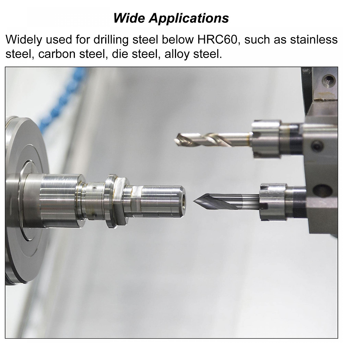 uxcell Spotting Drill Bits 5mm Dia 5mm Shank 60 Degree Solid Carbide AlTiSin Coated 2 Flutes Round Shank Drilling Cutter