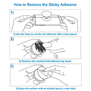 PKYAA 9 Pack Sticky Adhesive Compatible with Socket Base, Double-Sided Replacement Tape for Collapsible Grip & Stand Back - 9pcs 1.4 inches(35mm) Adhesive Tapes