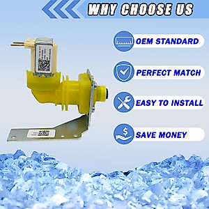 2 Pack 000009120 000008487 Water Inlet Valve Assembly Compatible with IH9120 Manitowoc Ice machines, 120V 60Hz 5W,