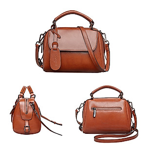 FOXLOVER Small Leather Crossbody Bags for Women Lady Shoulder Bag Top Handle Mini Handbag and Purse