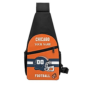 Chicago Sling Bag for Men Women Custom Name and Number Crossbody Bag Crossbody Sling Backpack Shoulder Chest Bag Travel Hiking Daypack for Outdoor Travel Sports