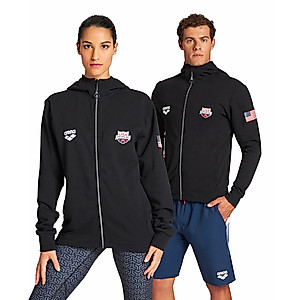 Arena womens Arena 2020 Hooded Full Zip Unisex Active Workout Jacket, Black, Medium US