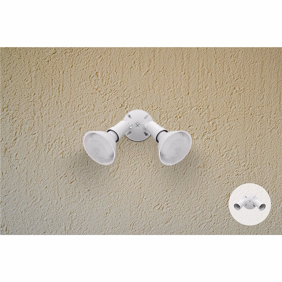 Lithonia Lighting OFTH 300PR 120 WH M12 Adjustable Twin Par Holder Standard Outdoor Flood Light For Safety and Security, 120 Volts, 300Watts, White