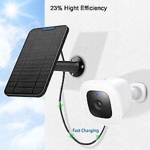 Solar Panel Compatible with Eufycam 3/3C/2C/2C Pro/2/2 Pro/E20/E40/E/S40/S220/L40/L20, with 13.1ft Waterproof Charging Cable, IP65 Weatherproof,Includes Micro USB to Type-c Adapter