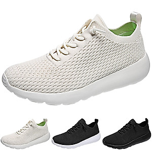 IWIHMIV Womens Lightweight Walking Shoes Casual Running Shoes for Women Breathable Comfortable Non Slip Tennis Shoes (Black, 8)