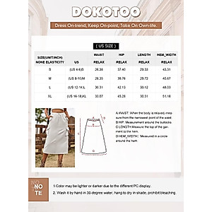 Dokotoo Women's Y2K Drawstring Cargo Midi Skirt Casual Adjustable High Waist Skirt with Pockets Cargo Skirts Work Skirts for Women Green Medium