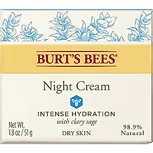 Burt's Bees Intense Hydration Night Cream, Moisturizing Night Lotion, 1.8 Oz (Package May Vary)