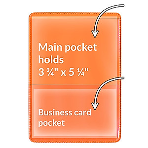 STORE SMART - Orange-Back Auto Insurance & ID Card Holders - 25 Pack - RFS20-O25