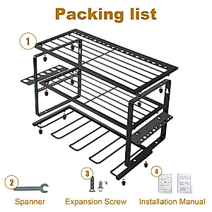 Mutilife Power Tool Organizer Heavy Duty Electric Drill Holder 3 Layers Cordless Drill Rack Holds Drill Storage Rack Wall Mount for 4 packsHandheld Power Tools Gifts for men