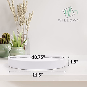 Willowy Matte White Ceramic Pot Saucer - Drainage Tray for 9, 10, 11, 12 Inch Planters + More Sizes