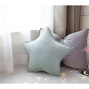 20X20inch 3D Plain and Elegant Star Shaped Throw Pillow Star Plush Pillow Furry Grey Pillow Decorative for Home Living Room,Sofa,Car,Office (Light Gray)