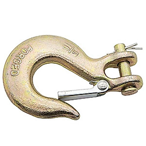 5/16 inch Clevis Slip Hook with Safety Latch, 5/16 g70 Chain Hook, 5/16 Safety Hook with Latch Forged G70 18,000 Lb Capacity for Trailer Truck Transport Tow Winch Hook Trailer
