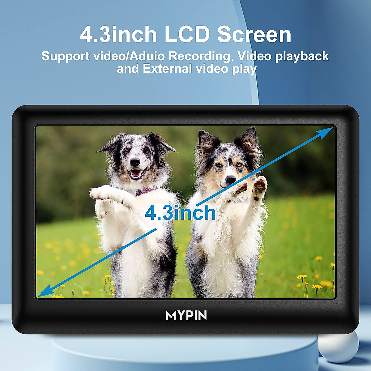 Video to Digital Converter, 4.3" AV Video Capture Box/Video Player, Record Video from VHS, HI8, Camcorder, Set Top Box or Any Source, Analog Video to Digital Converter, Built-in Stereo Speakers Mic-in