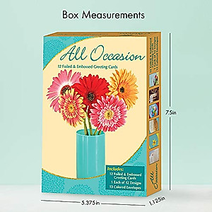 Designer Greetings Assorted All Occasion Cards (12 Foiled and Embossed Greeting Cards) – Birthday, Sympathy, Get Well, New Baby, Wedding, Thank You, Anniversary, Friendship