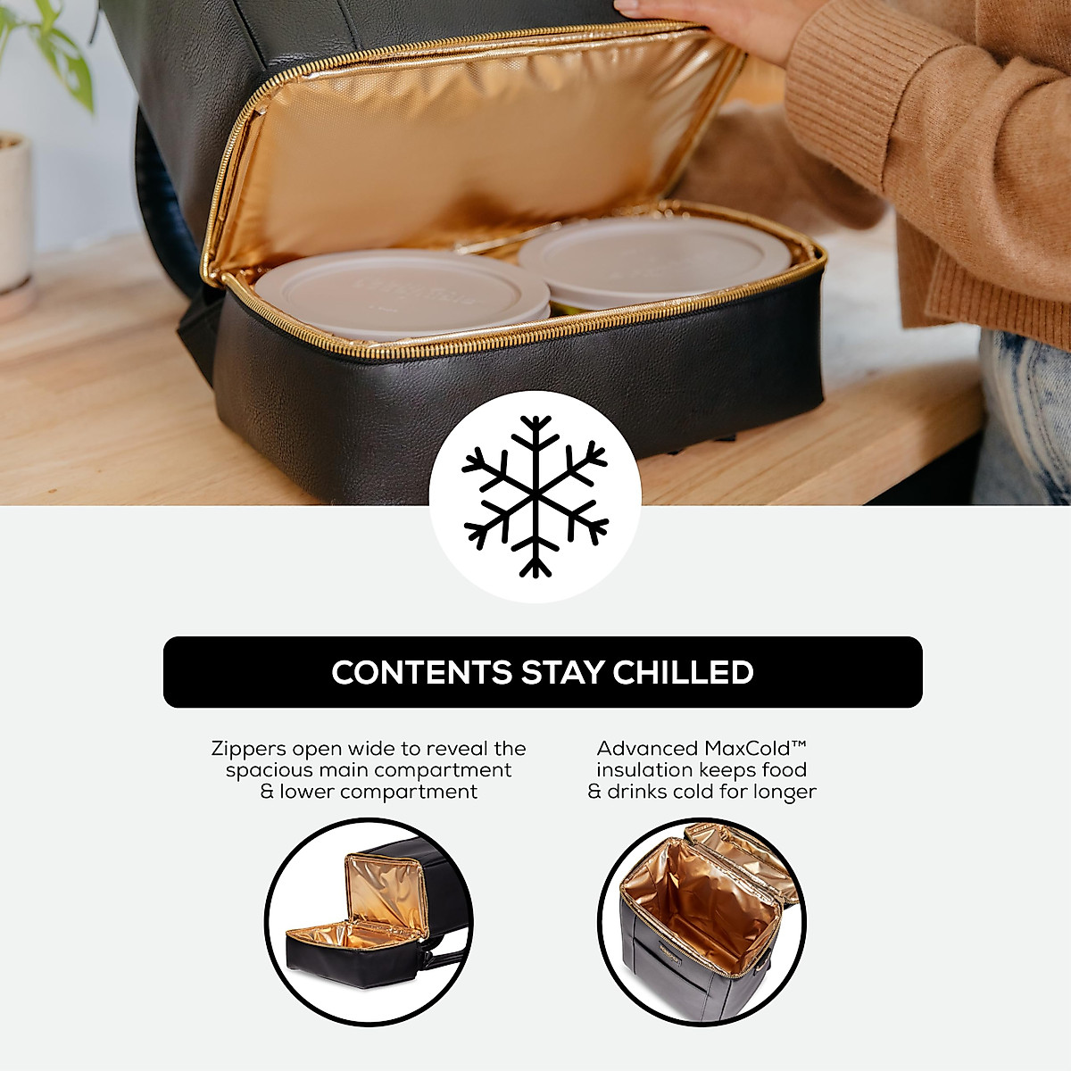 Igloo 26-can Premium Luxe Softsided Dual Compartment Backpack, Cognac