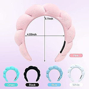 NGDN Mimi and Co Spa Headband for Women, Sponge Spa Headband for Washing Face, Makeup Headband Skincare Headband Puffy Spa Headband, Terry Towel Cloth Fabric Head Band for Skincare, Makeup Removal