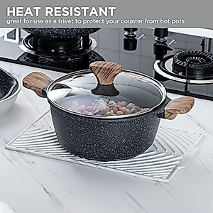 COOK WITH COLOR Silicone Dish Drying Mat - Heat Resistant Silicone Drying Mat for Dishes - 15" x 9.65" Dish Pads for Drying - Kitchen Counter Mat and Trivet, Dishwasher Safe (Marble)