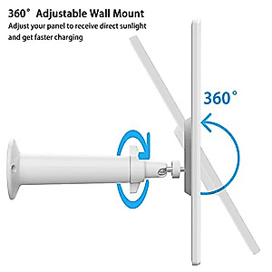 6W Solar Panel Charging Compatible with Eufy Solocam L40/L20/S40/3/3C Only,with 13.1ft Waterproof Charging Cable, IP65 Weatherproof,Includes Secure Wall Mount(Type-c Connector)(White) (1)