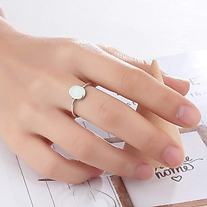 Fire Opal Sterling Silver Plain Wedding Engagement Ring (8)