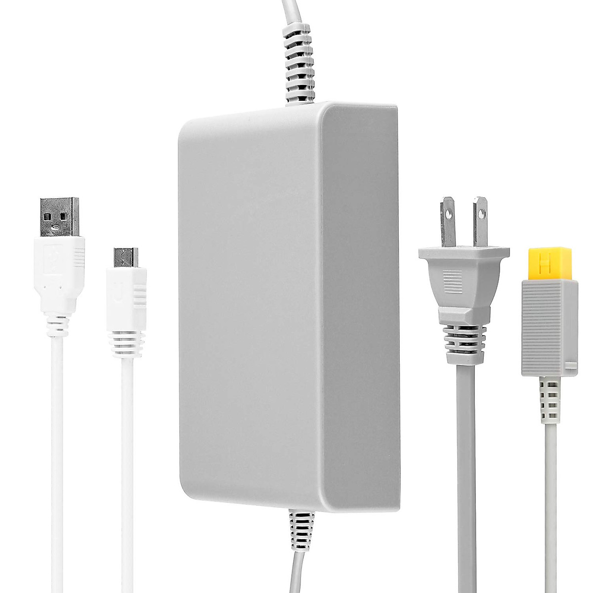 AreMe AC Power Supply Adapter for Wii U Console + USB Charging Cable Cord for Wii U Gamepad