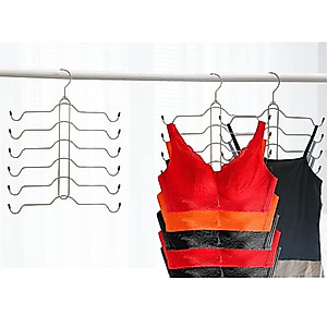 GXLQIJU Tank Top Hangers Space Saving Hangers 360° Rotating Hook,Closet Organizer for Bras,Tank Tops,Cami,Belts,Ties,Bathing Suits, Swimwear (Silver, 1 Pack)