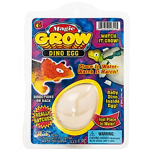 JA-RU Magic Grow Growing Dinosaur Toy (1 Egg Assorted) Surprise Hatching Dino Eggs in Water for Kids. Jurassic Party Favors Easter Basket Stuffers Pinata Fillers. 312-1A