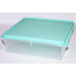 Tupperware Snack and Store Square Container Frosted Sheer and Mint