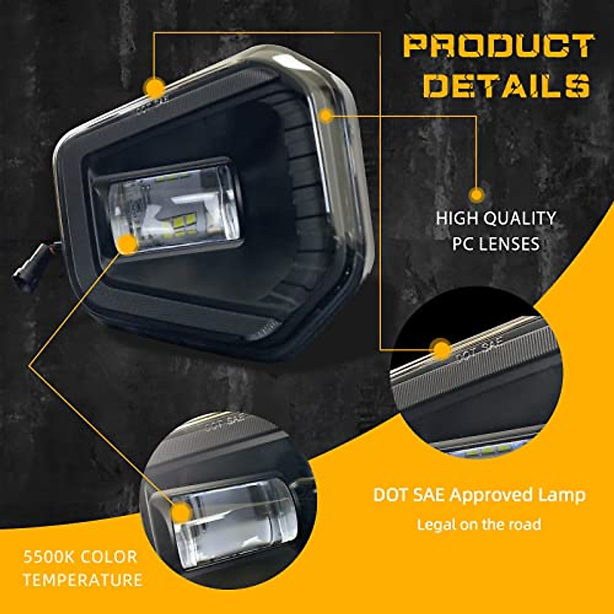 LED Fog Lights Assembly Pair for 2016 2017 2018 2019 2020 2021 2022 2023 Toyota Tacoma(Fits SR,SR5 Model Only), 1 Pair Bumper Driving Fog Lamps