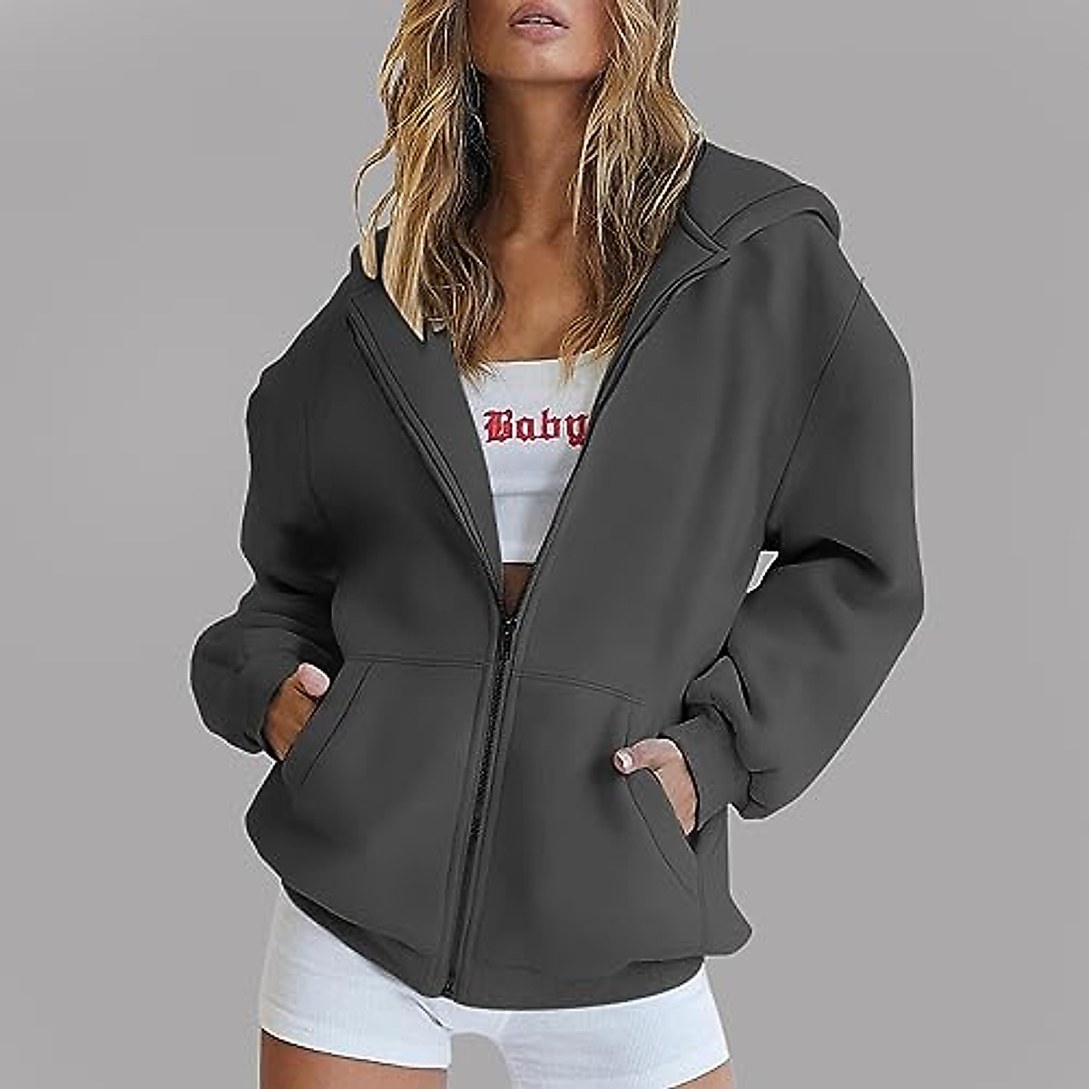 Men Jacket Casual White Fleece Jacket Women Long Sleeve Low Cut top Womens Tops Blouses Long Sleeve sweatera Long Sleeve Tshirts for Women White Cardigan Sweaters for Women Bolero Jacket Low v Neck