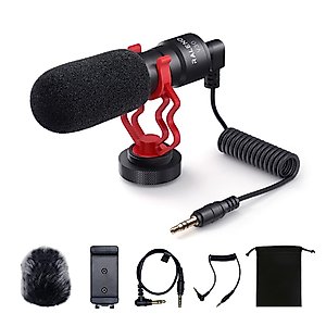 RALENO Camera Microphone. Cardioid Microphone Suitable for Smartphone, Sony, Canon and Nikon, Used for Indoor Shots, interviews, vlog Radio. Friendly to Video Producers, Youtubers