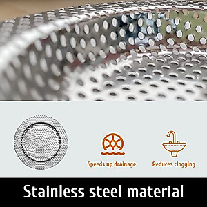 Silicone Sink Protectors for Kitchen, Sink Mat Grid for Bottom of Farmhouse Stainless Steel Porcelain Sink with Center Drain 26''x 14'' (Gray, 26x14in)