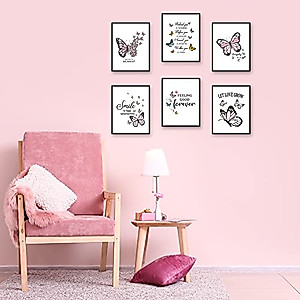 SIKYUCOR Inspirational Butterfly Wall Art Canvas Prints Motivational Positive Quotes Poster Gallery Wall Art Picture Wall Decor Gift for Girls Bedroom Living Room Decoration (8"x10" UNFRAMED)
