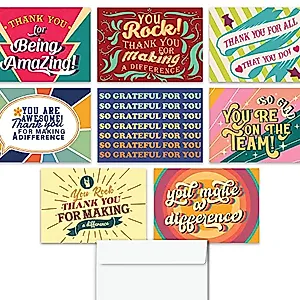Hat Acrobat Employee Appreciation Cards with Envelopes - 24 Encouragement Cards to Inspire Your Team, Staff, Appreciation Cards for Students or The Perfect Appreciation Gifts Compliment (8 designs)