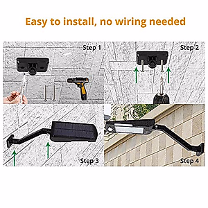 KUFUNG Solar Lights Outdoor, 48 Led Lamp, Wireless Waterproof Solar Flood Light, Security Motion Sensor Light Luces Solares for Deck, Fence, Patio, Front Door, Gutter, Yard, Shed, Path(4 Pack) (L)