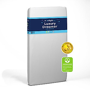 Moonlight Slumber Luxury Dreamer Crib Mattress - Dual-Sided, 2-Stage Baby and Toddler Mattress with Cool Memory Foam Layer and Breathable Mattress Cover - Hypoallergenic and Waterproof - 52"x27.5"x6"