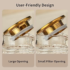 Buaic Glass Pitcher with Lid,50 oz/1.5L Liter Vintage Water Pitcher, Clear Borosilicate Glass Water Carafe for Cold Brew, Coffee, Lemonade, Iced Tea, Juice, Beverage, Heat Resistant Water Glass Jug