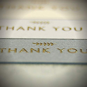 (36 Pack) Thank You Cards With Envelopes & Stickers - Elegant Dusty Blue Emboss Gold Foil Pressed - Blank Notes Wedding, Bridal, Baby Shower, Business and Formal All Occasion Cards (Dusty Blue)