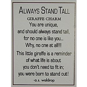 Always Stand Tall Giraffe Charm with Story Card New