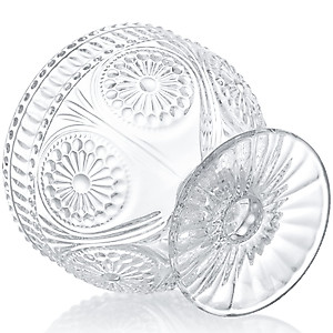 Kingrol 6 Pack Glass Dessert Bowls, 10 oz Mini Trifle Bowls, Glass Serving Bowls for Ice Cream, Fruit, Pudding, Snack, Cereal, Nuts