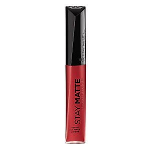 Rimmel London Stay Matte Liquid Lip Color with Full Coverage Kiss-Proof Waterproof Matte Lipstick Formula that Lasts 12 Hours - 500 Fire Starter, .21oz